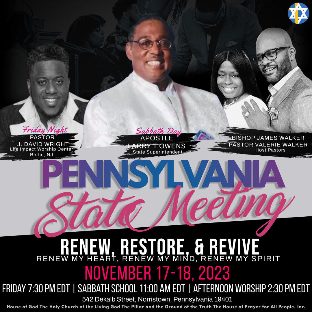 Pennsylvania State Meeting – November 17-18, 2023 – House of God